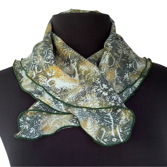 Vintage | Accessories | 97s Vintage Green Yellow And White Neck Scarf ...